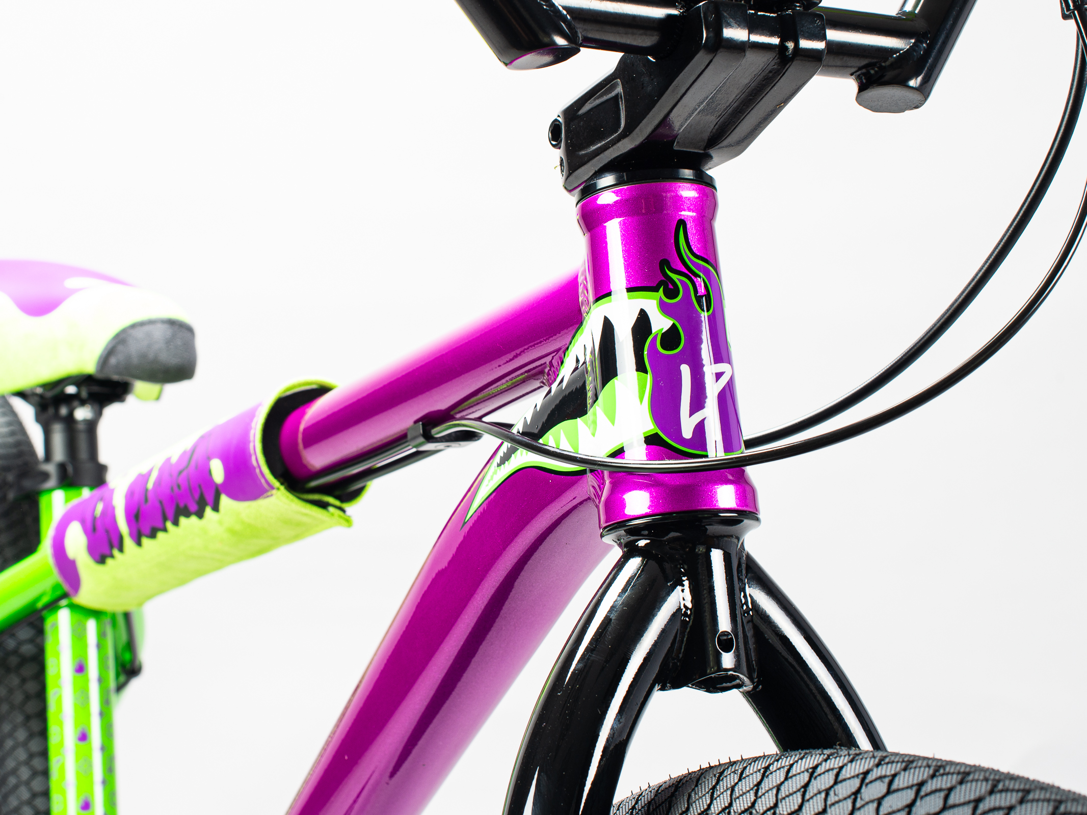 mafia bike laplaga bomma bike purple green 27.5 wheelie bike
